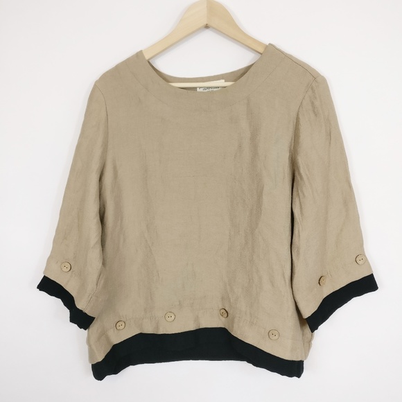 Norm Thompson | Tops | Norm Thompson Womens Gold Black Bouse Top Large ...
